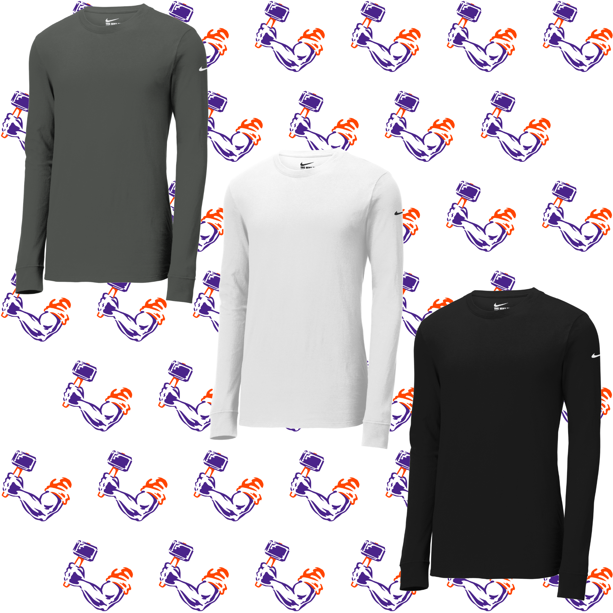 Danville Ironmen: NKBQ5230 Nike Dri-FIT Cotton/Poly Long Sleeve Tee ...